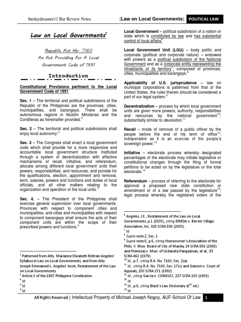 Decentralization and the Three Types of Autonomy Under the Local ...