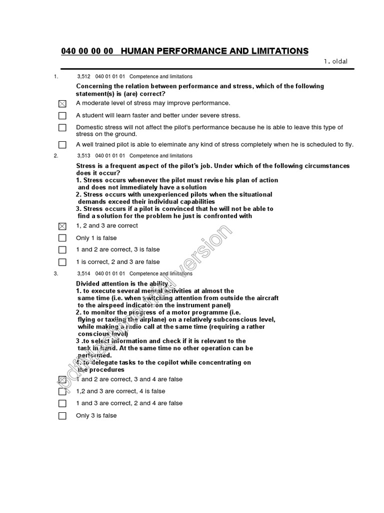 Human Performance and Limitations PDF | PDF | Hypoxia (Medical) | Breathing