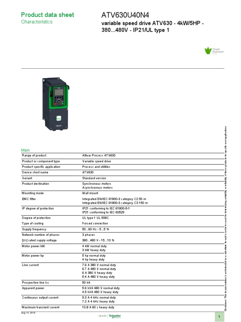 Altivar Process ATV600 - ATV630U40N4 | PDF | Relay | Power Supply