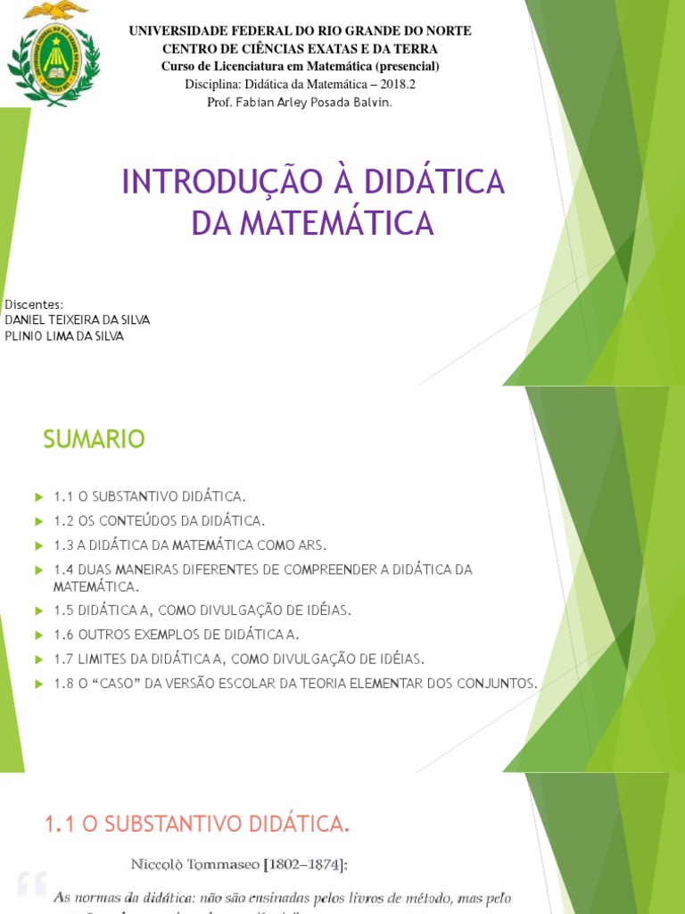 Introdução À Didática Da Matemática | PDF