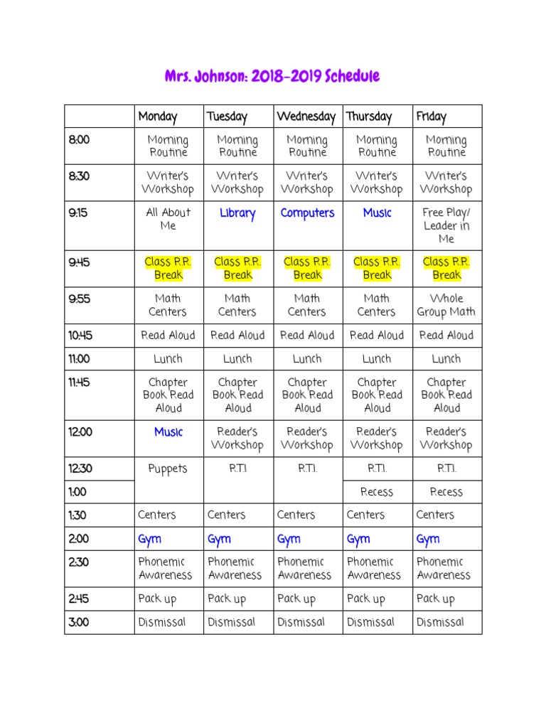 17-18 Schedule | PDF