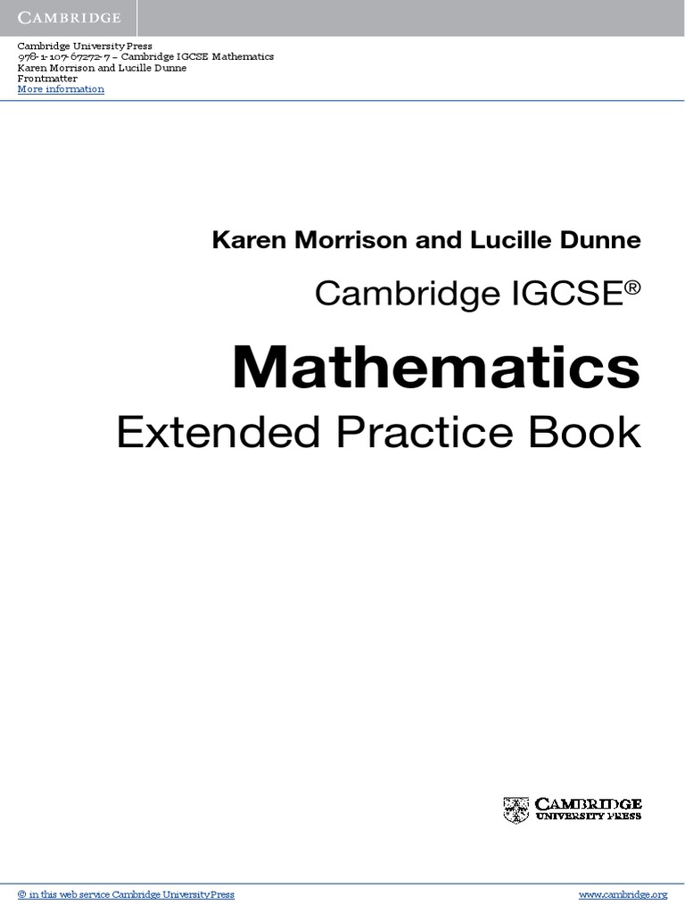 Extended Cambridge Igcse Mathematics Extended Practice Book Pdf Fraction Mathematics Numbers