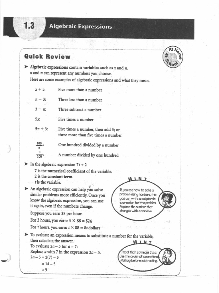 Math 7 - Workbook - Unit 1 | PDF