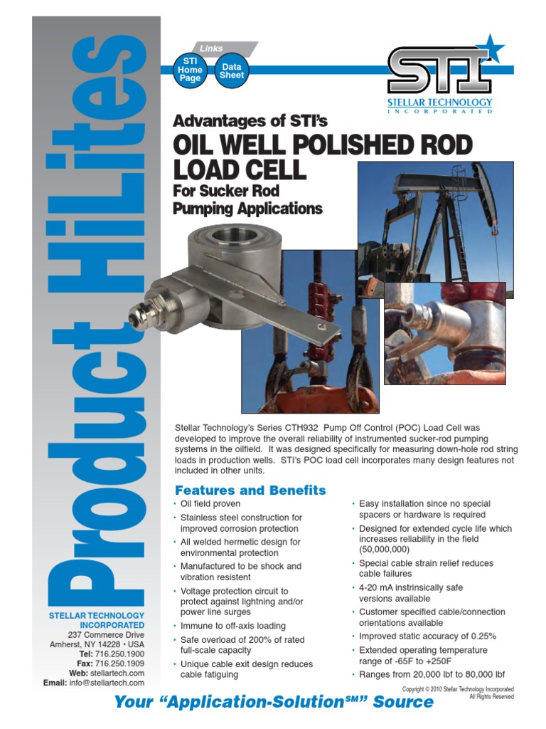 Oil Well Polished Rod Load Cell: Advantages of STI's | Download Free ...