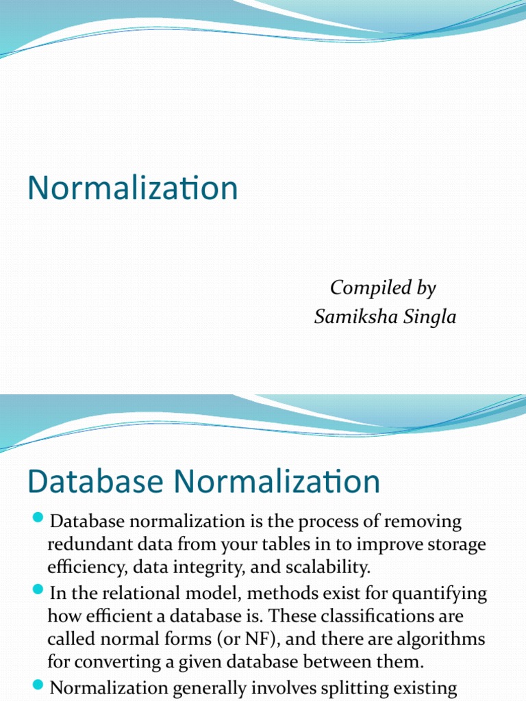 Normalization | PDF | Information Technology Management | Relational Database