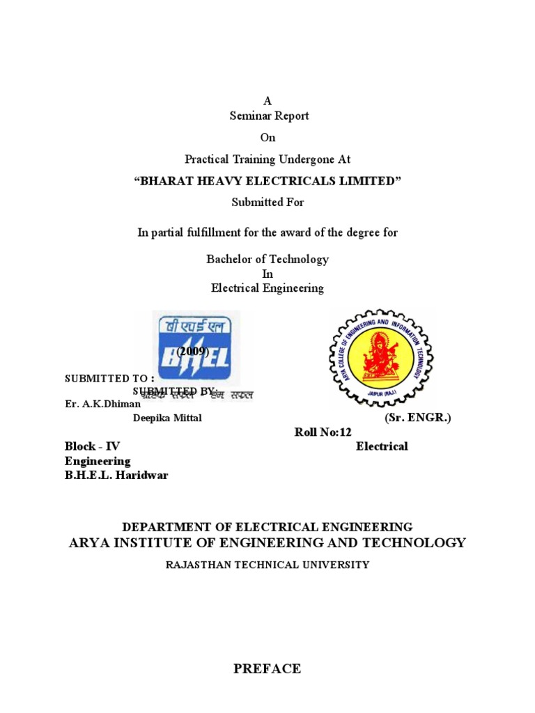 Deepika Final Report | PDF | Insulator (Electricity) | Power Station