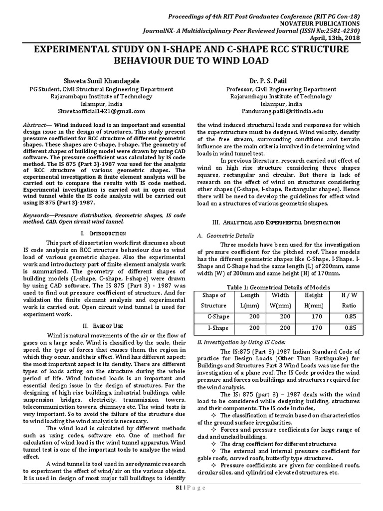 JournalNX-Rcc Structure | PDF | Wind Tunnel | Geometry