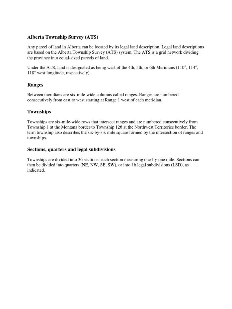 Alberta Township Survey System Explained | PDF | Politics