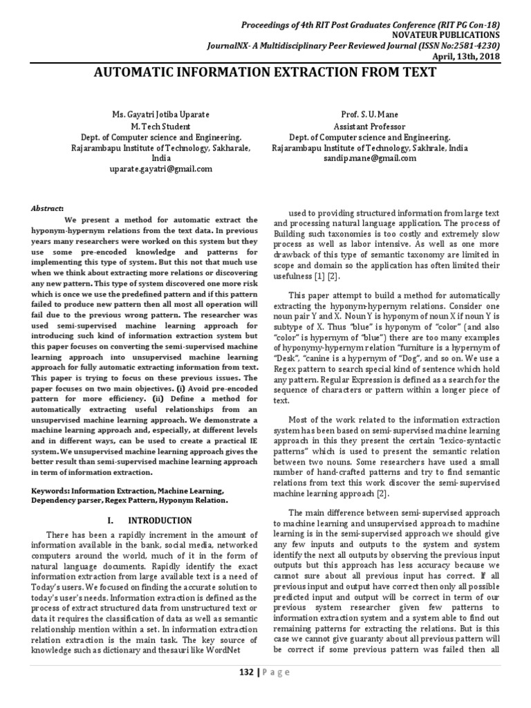 JournalNX-Information Extraction | PDF | Machine Learning | Cluster ...