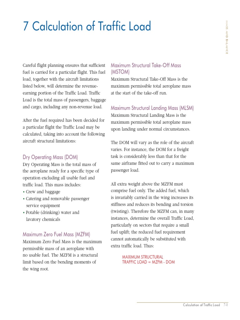 7 Calculation of Traffic Load: Maximum Structural Take-Off Mass (Mstom ...