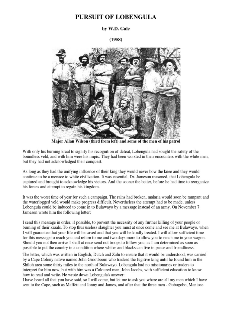 Pursuit of Lobengula | PDF | Violence