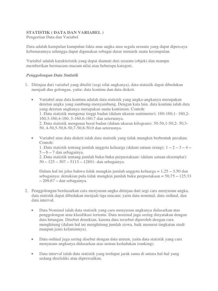 Data Dan Variabel Pdf Pengembangan Diri Sains And Matematika