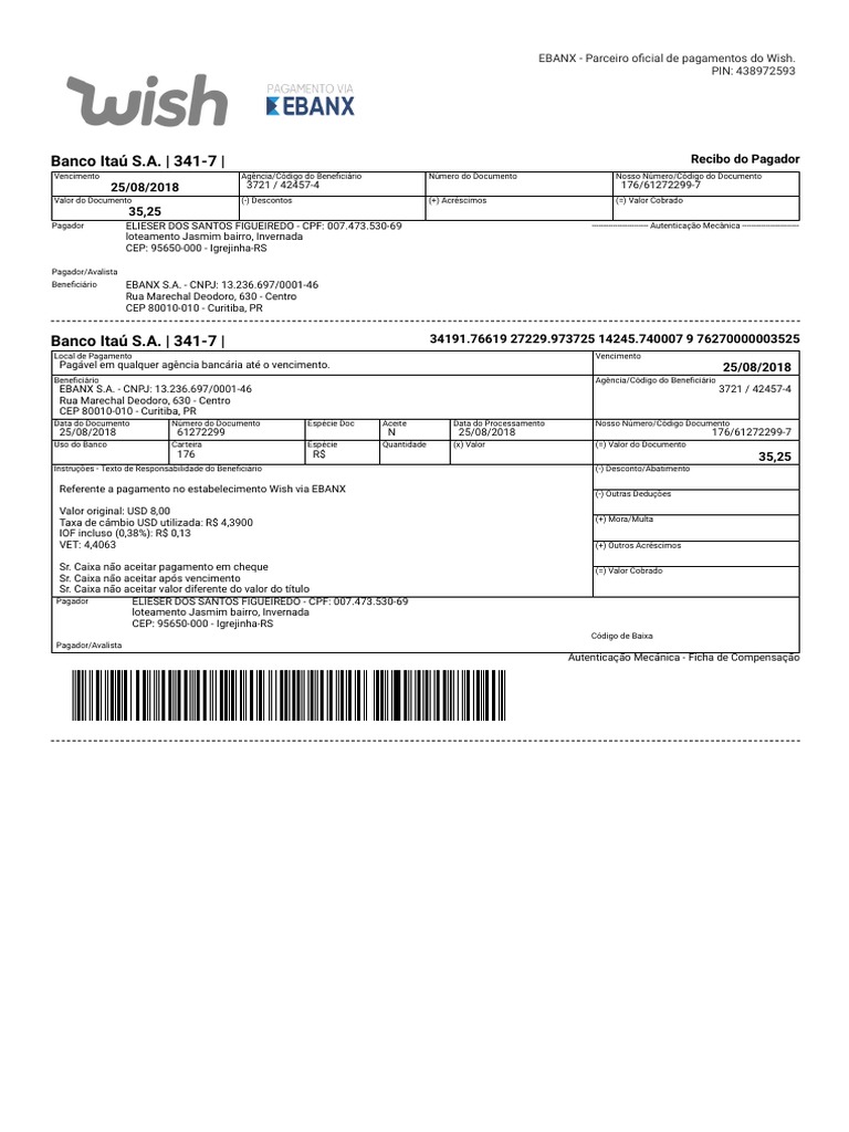 Boleto Bancário PDF | Download grátis PDF | Indústrias de serviços | Brasil