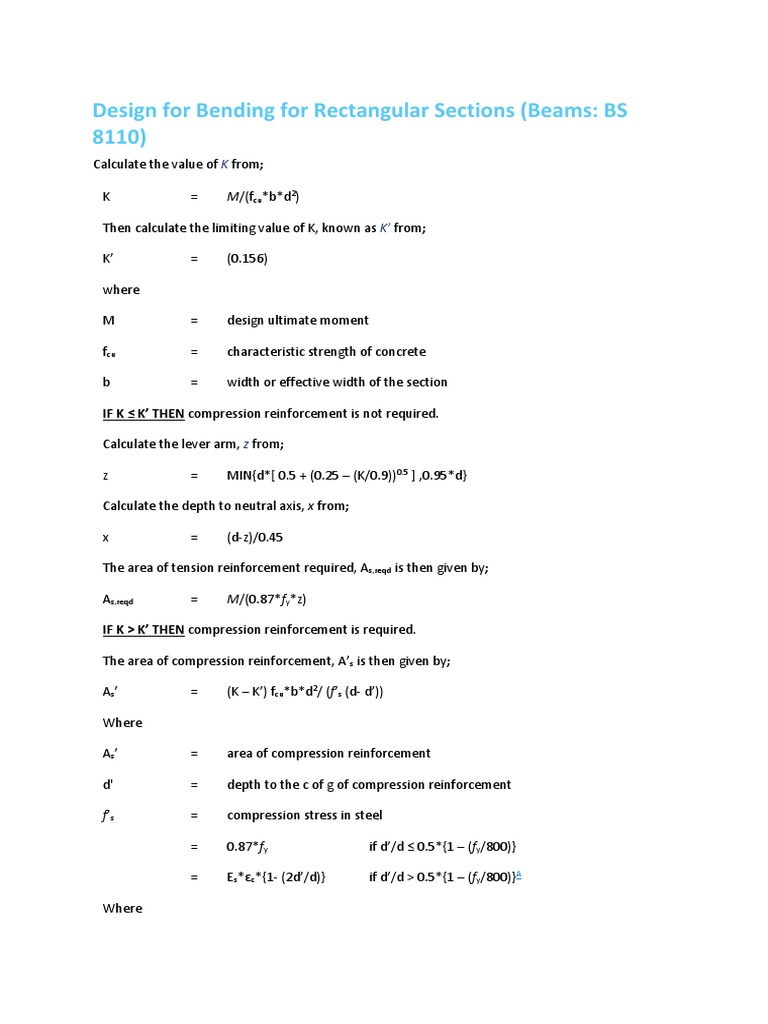 Design For Bending For Rectangular Sections | PDF | Teaching Methods ...