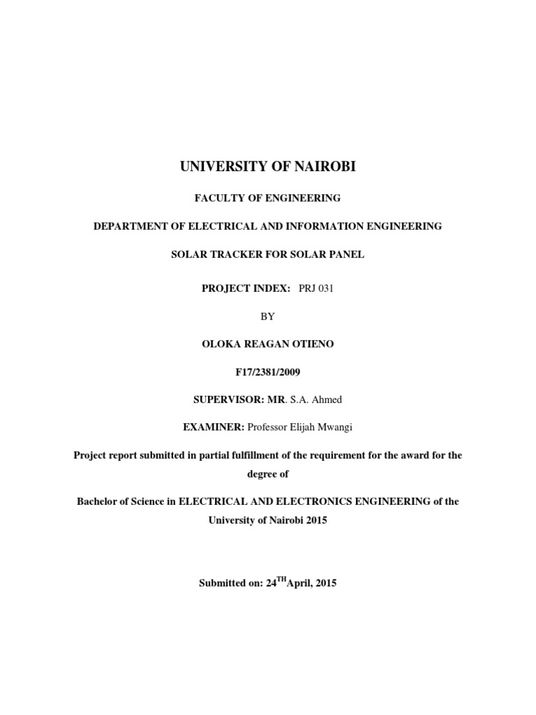 Solar Tracker Project Report | PDF | Photovoltaics | Solar Power