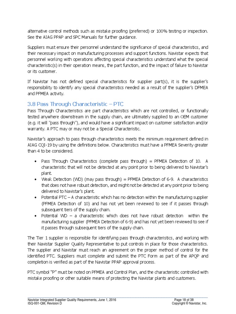 Pass Through Characteristics PTC | Supply Chain | Business Process