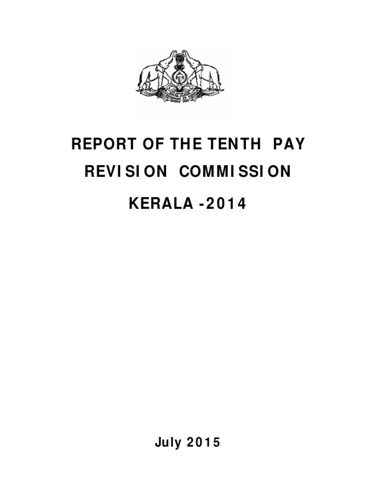 Kerala 10th Pay Revision Report 2014 | PDF | Employment | Retirement