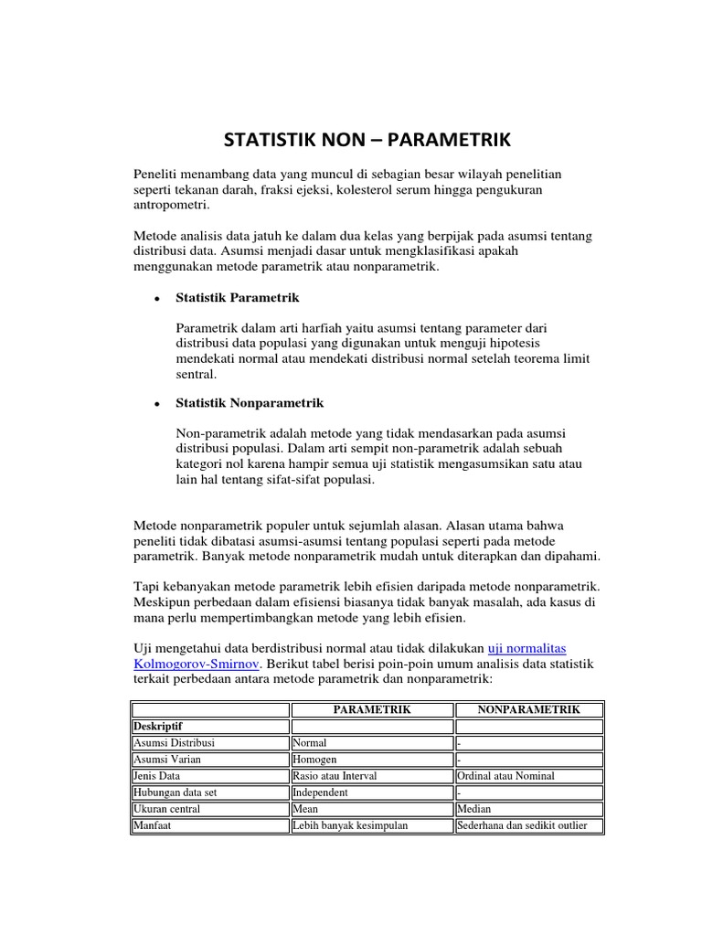 Statistik Non Parametrik | PDF