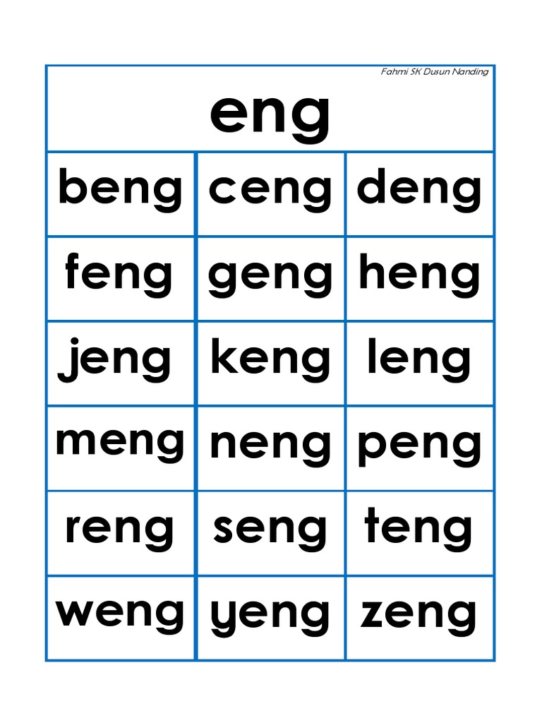 Beng Ceng Deng Feng Geng Heng Keng Leng Neng Peng Reng Seng Teng Zeng | PDF