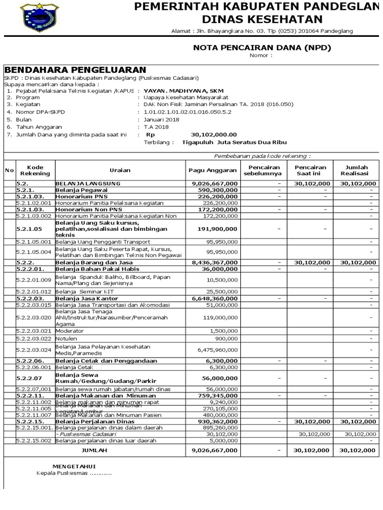 Format NPD 2018 | PDF