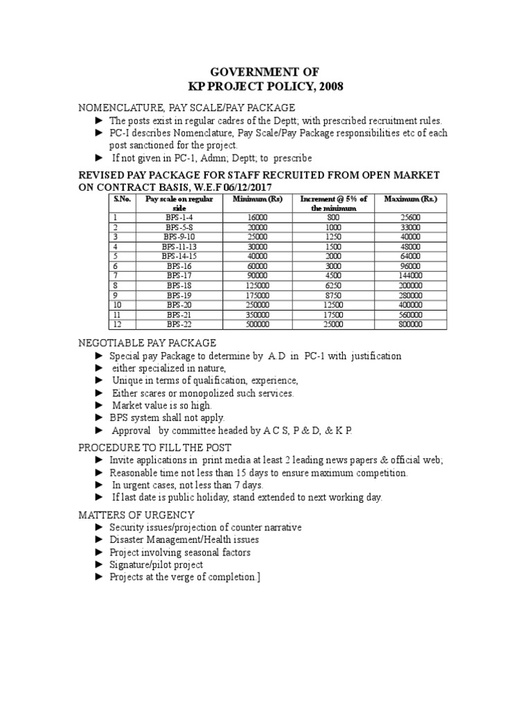 Notes Project Policy | PDF | Civil Service | Employment
