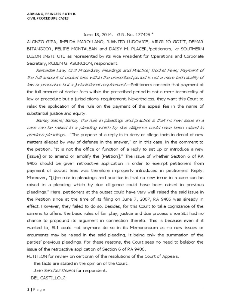 Docket Fees | PDF | Summary Judgment | Pleading