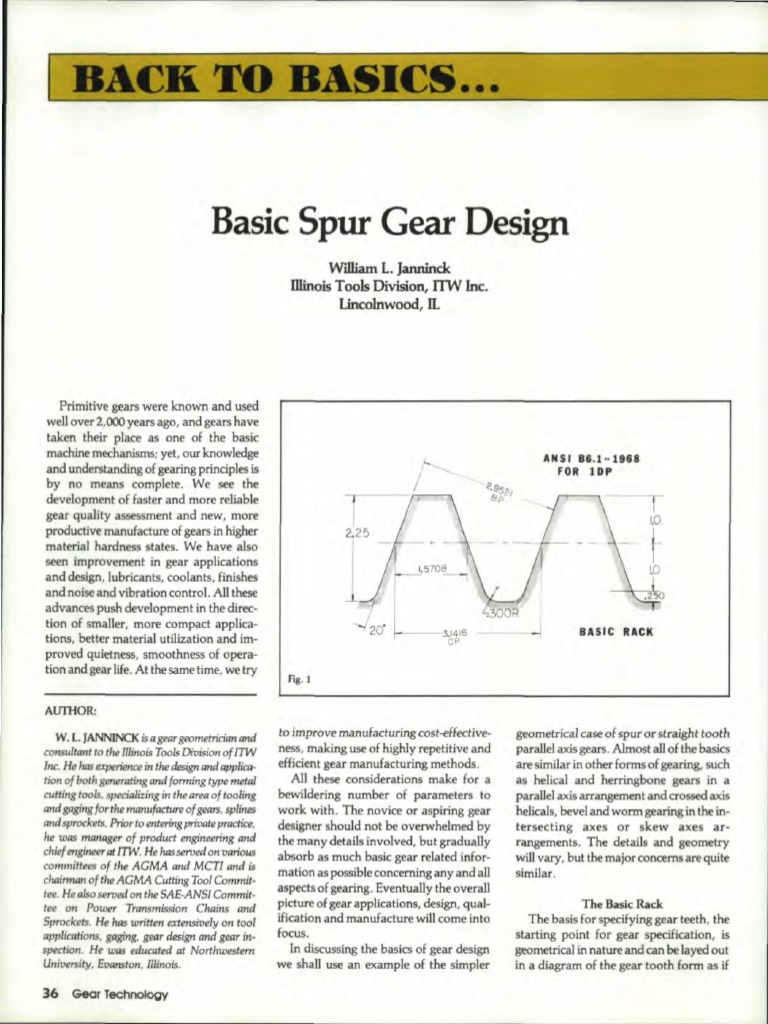 SICS ... : Basic Gear Design | PDF | Gear | Kinematics