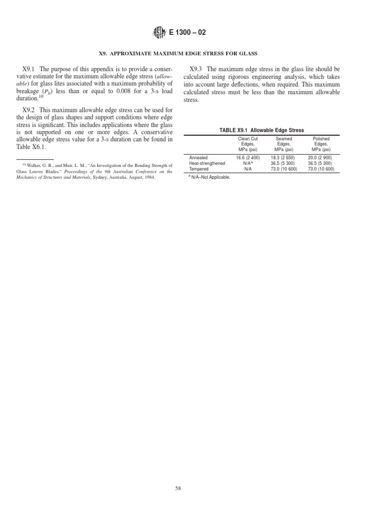 ASTM E1300-2 LEdge Stress | PDF | Stress (Mechanics) | Strength Of Materials