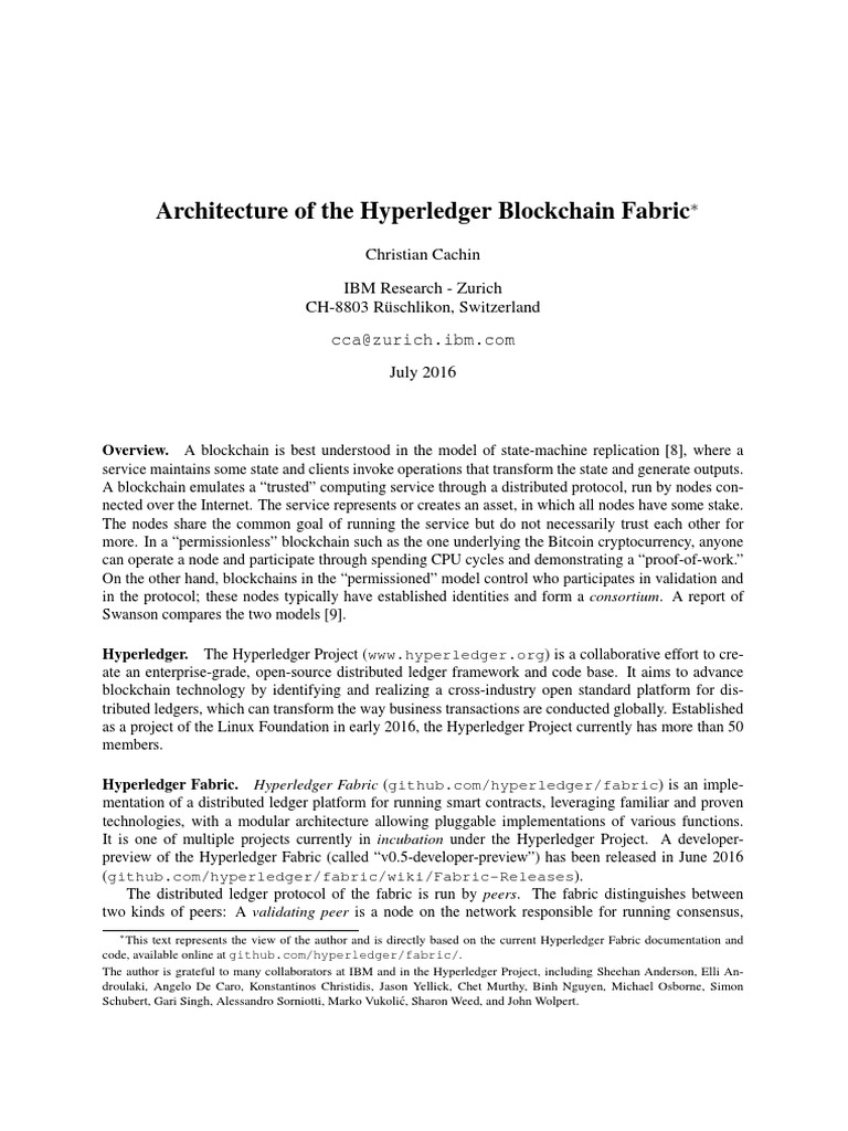 Hyperledger PDF | Download Free PDF | Distributed Computing | Computing