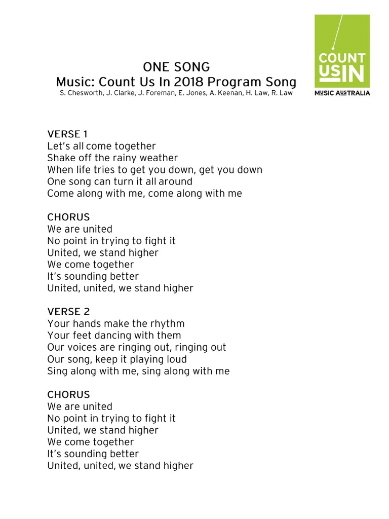One Song Lyrics Sheet | PDF