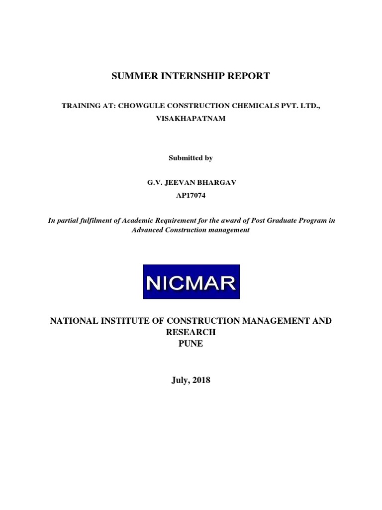My Report On Nhai Project | PDF