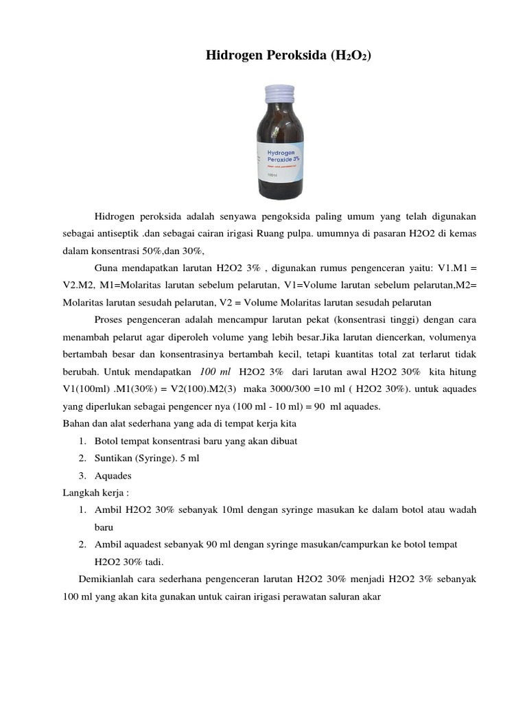 Cara Encerkan Hidrogen Peroksida | PDF | Sains & Matematika