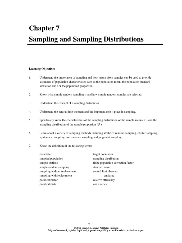 Chapter 7 Sampling and Sampling Distributions | PDF | Standard Error | Sampling (Statistics)