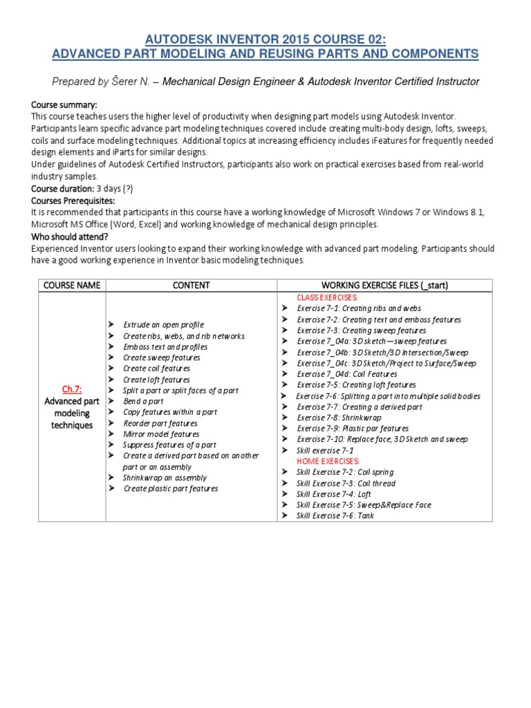 Autodesk Inventor 2015 Course 02 PDF | PDF | 3 D Computer Graphics | Design