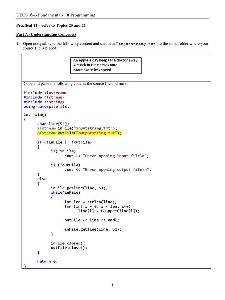 Practical 11 Files Pdf Text File Computer File 9605