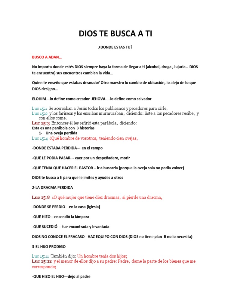 Dios Te Busca A Ti | PDF | Samaria | Noé