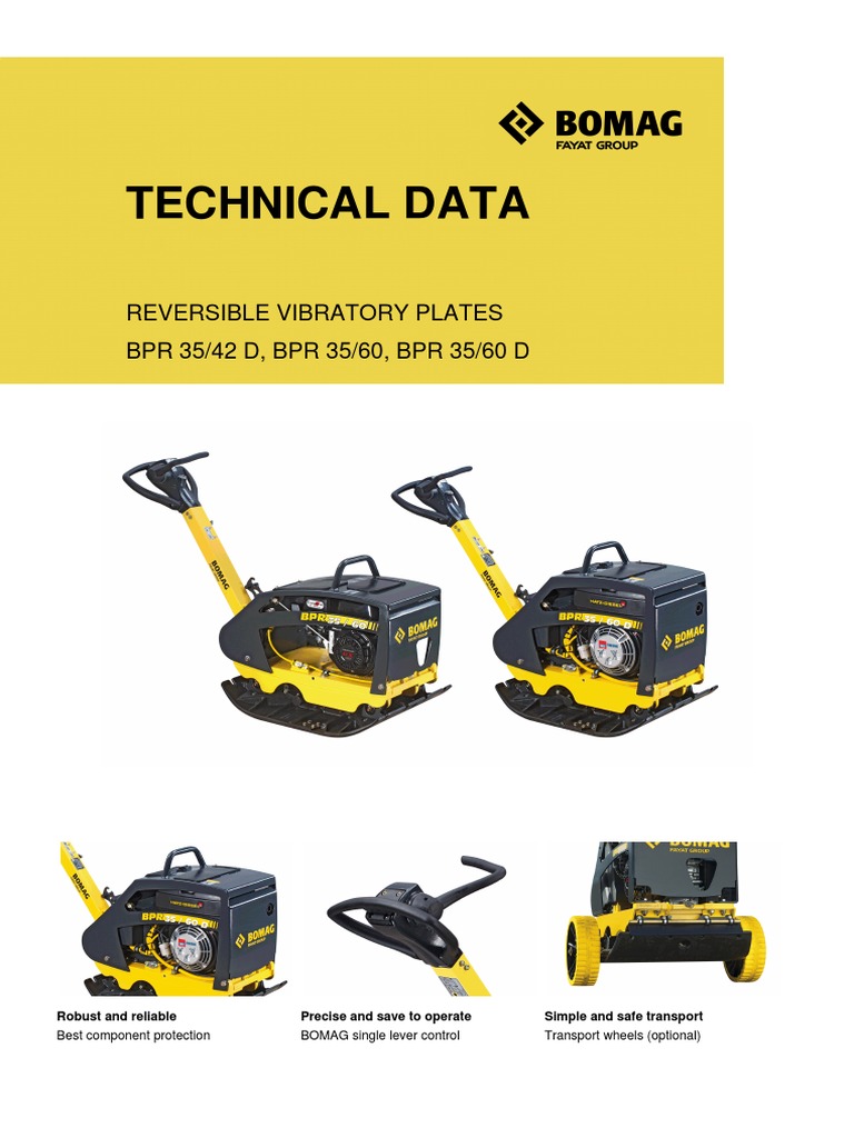 7-BOMAG BPR 35-60 Plate Compactor Specs | PDF | Diesel Engine ...