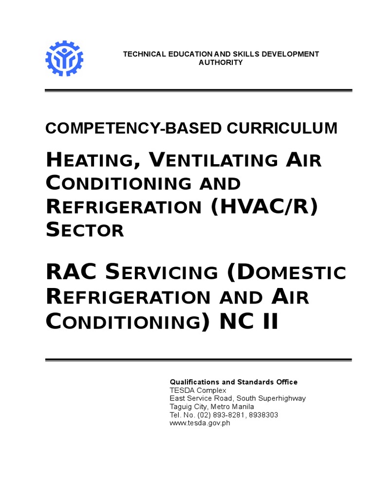 CBC RAC Servicing (Domestic) NC II | PDF | Occupational Safety And ...