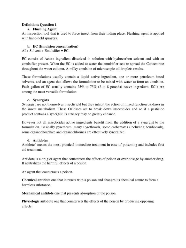 Flushing Agent | PDF | Pesticide | Insecticide