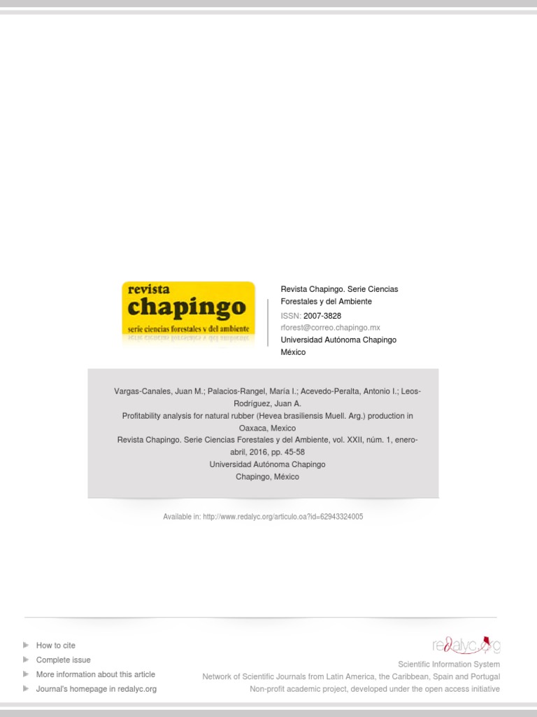 Revista Chapingo. Serie Ciencias Forestales y Del Ambiente 2007-3828 | PDF | Mexico | Business