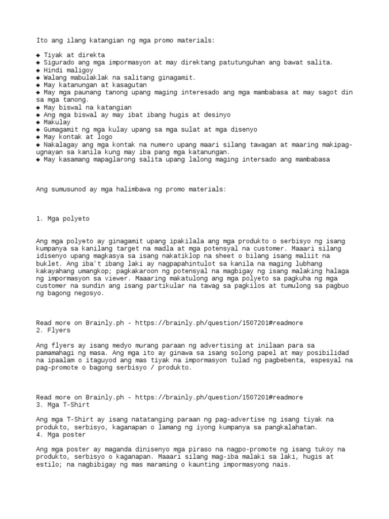 Promo Materials | PDF