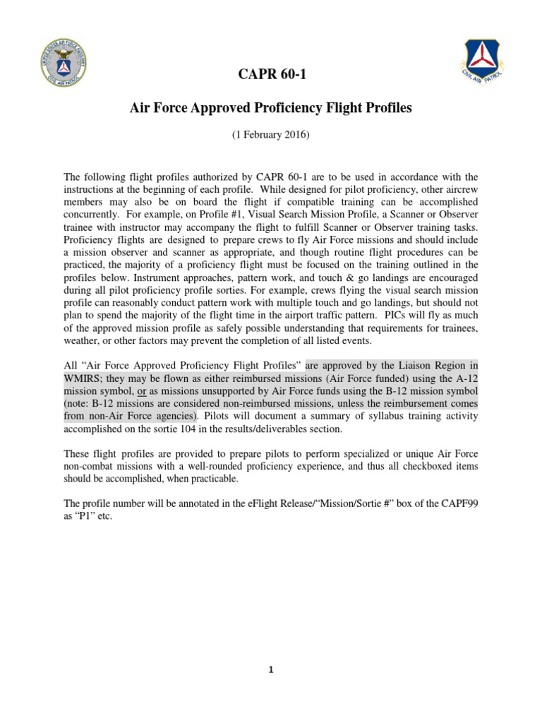 CAP Pilot Proficiency Profiles | PDF | Instrument Flight Rules | Air ...