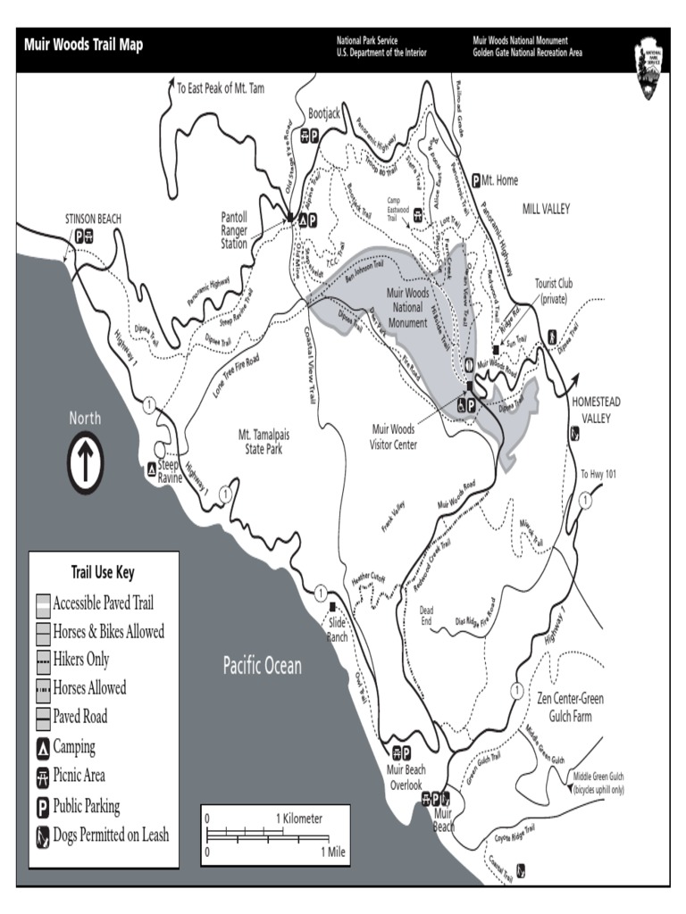 Muir Woods Trail Map and Guidelines | PDF | Adventure | Land Use