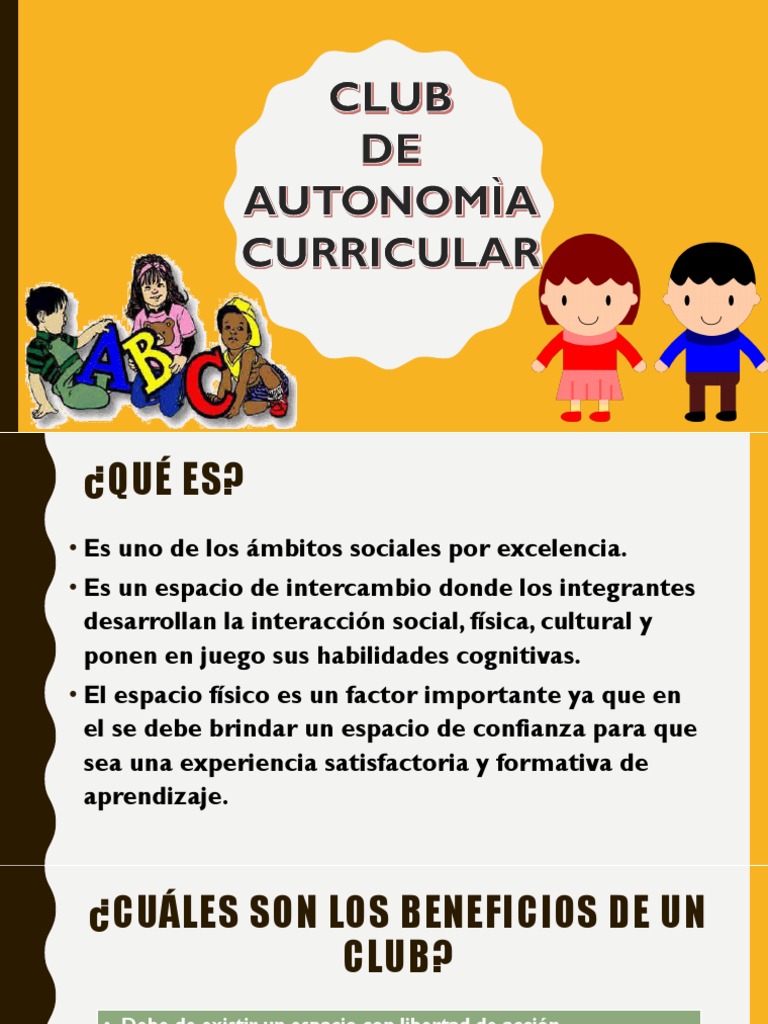 Como Elaborar Un Club de Autonomia Curricular - 2018 | PDF | Evaluación ...