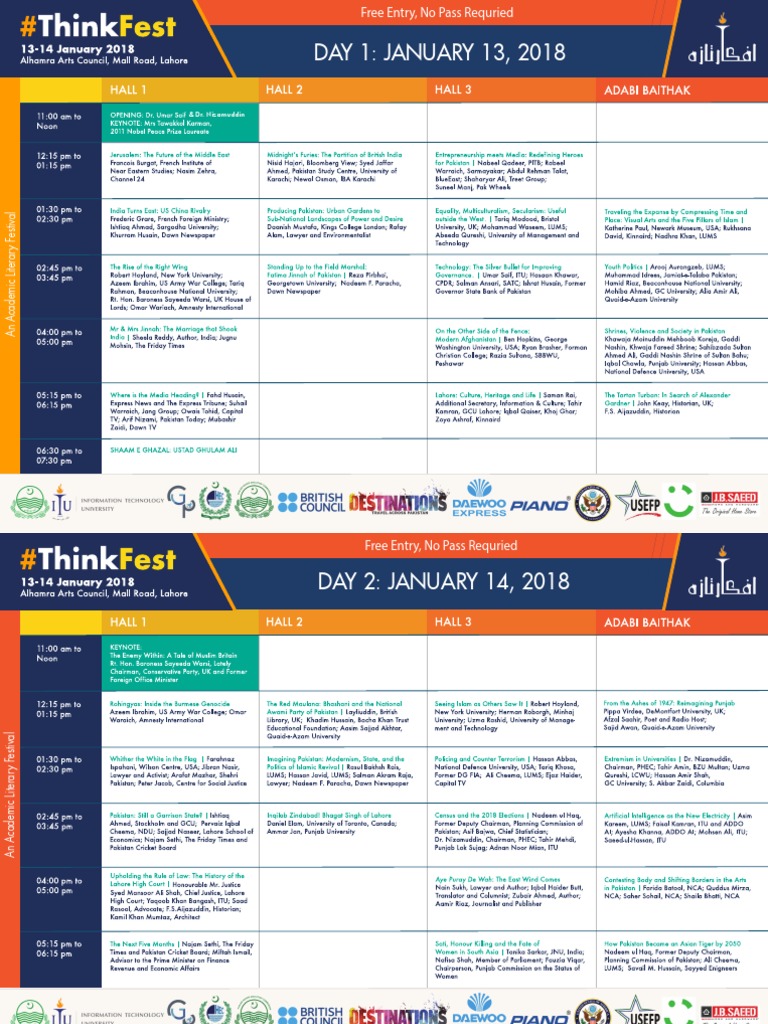 ThinkFest Schedule - III | PDF