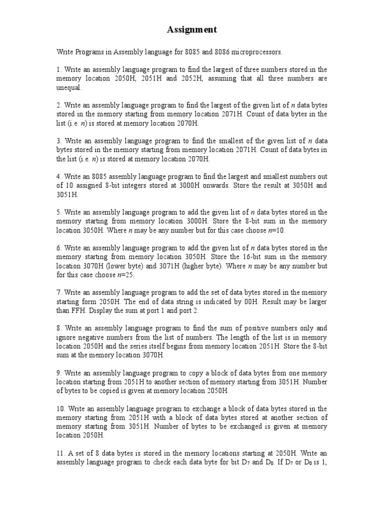 Microprocessor Lab Assignment Pdf String Computer Science Division Mathematics