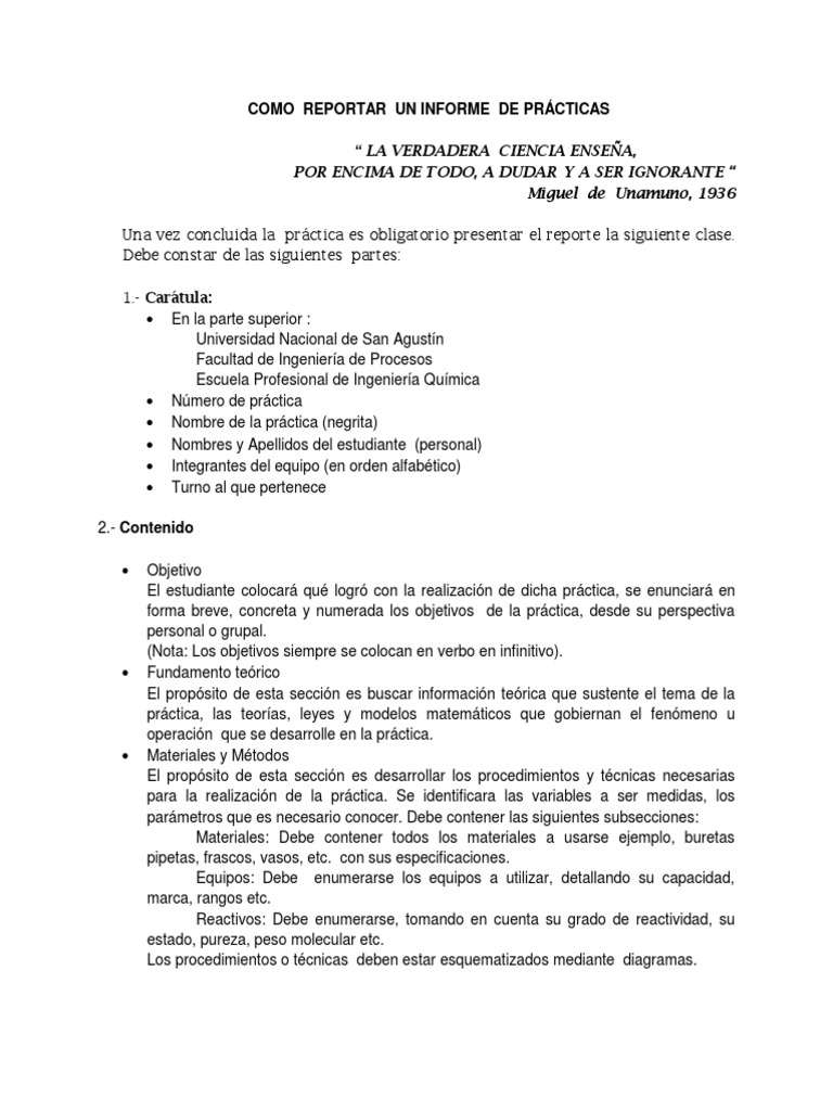 Estructura de Un Informe | PDF | Teoría | Ingeniería