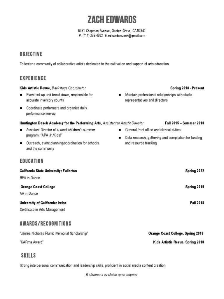 Zach Edwards Resume 2018 | PDF