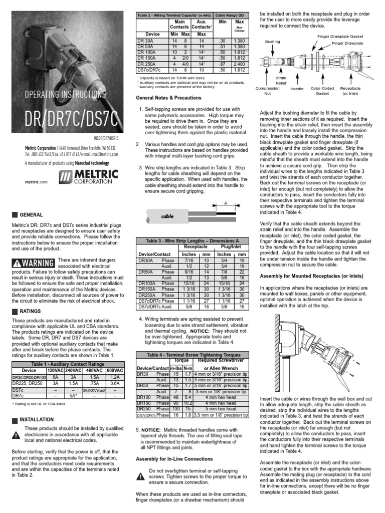 Ploga Eléctrica METRIC | PDF | Electrical Connector | Components