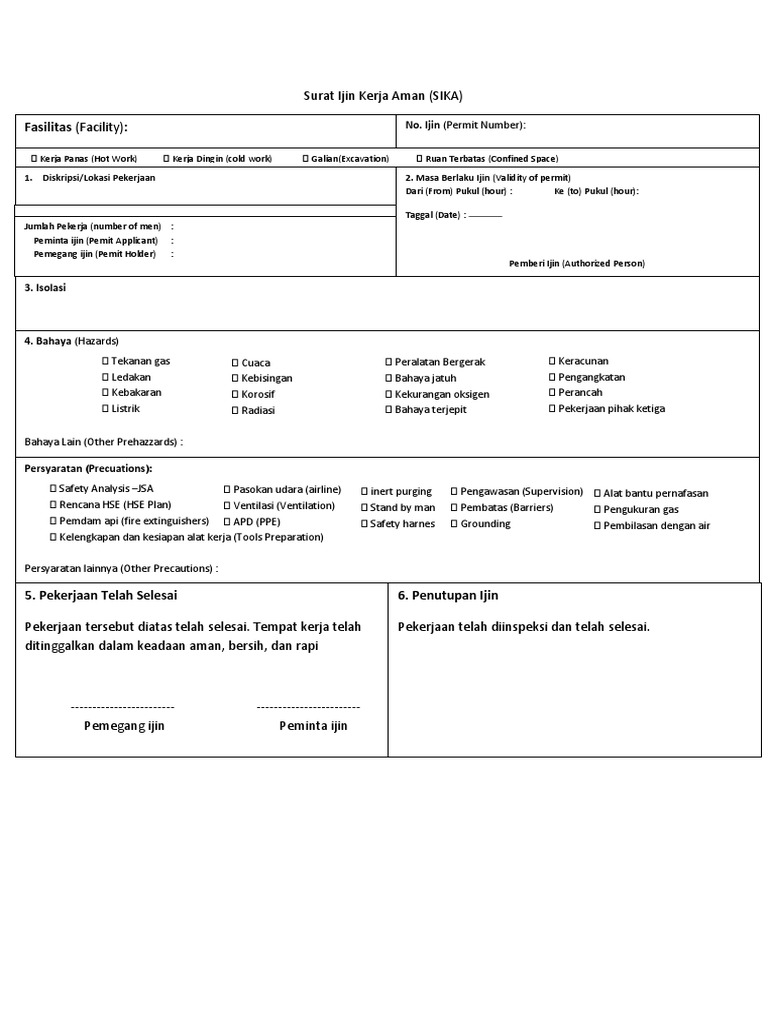 Contoh Form SIKA | PDF